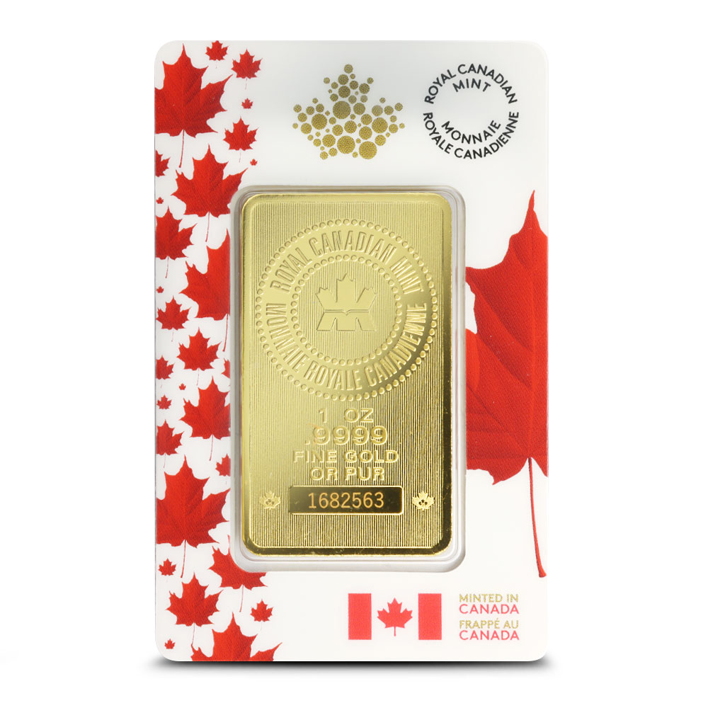 Buy 1 oz (RCM) Royal Canadian Mint Gold Bar (New w/ Proudly Canadian ...